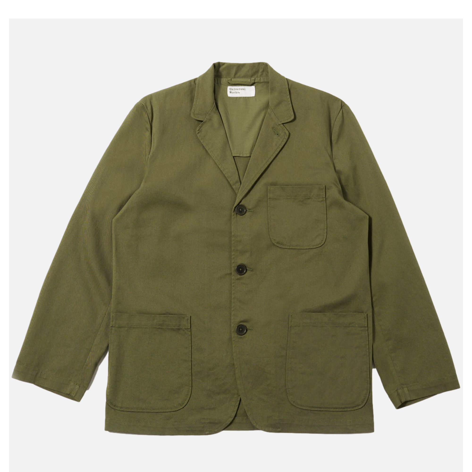 Universal Works | Three Button Jacket Twill Olive | Royalcheese Paris ...