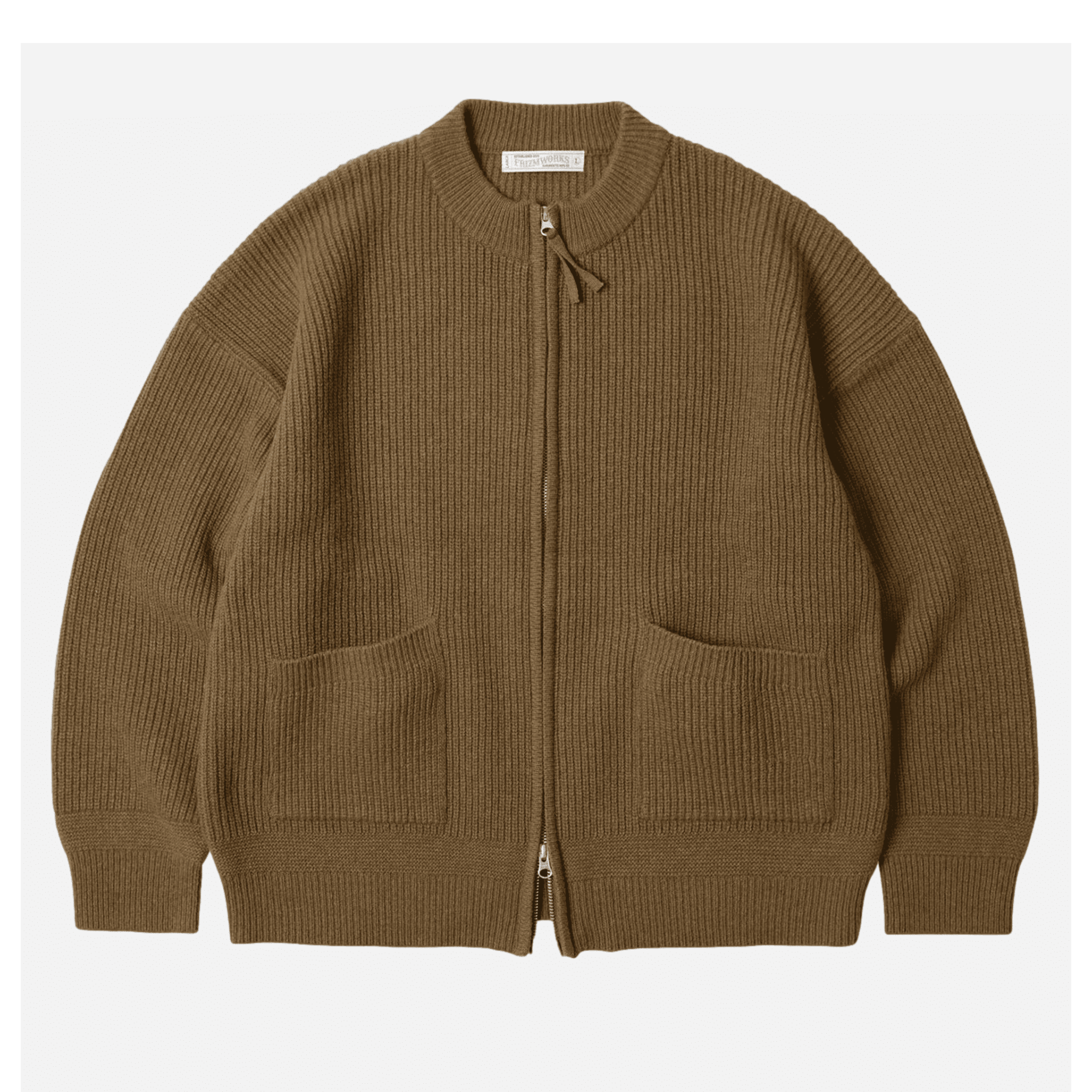 Frizmworks | Wool Deck Zip Cardigan Cinnamon | Royalcheese Paris ...