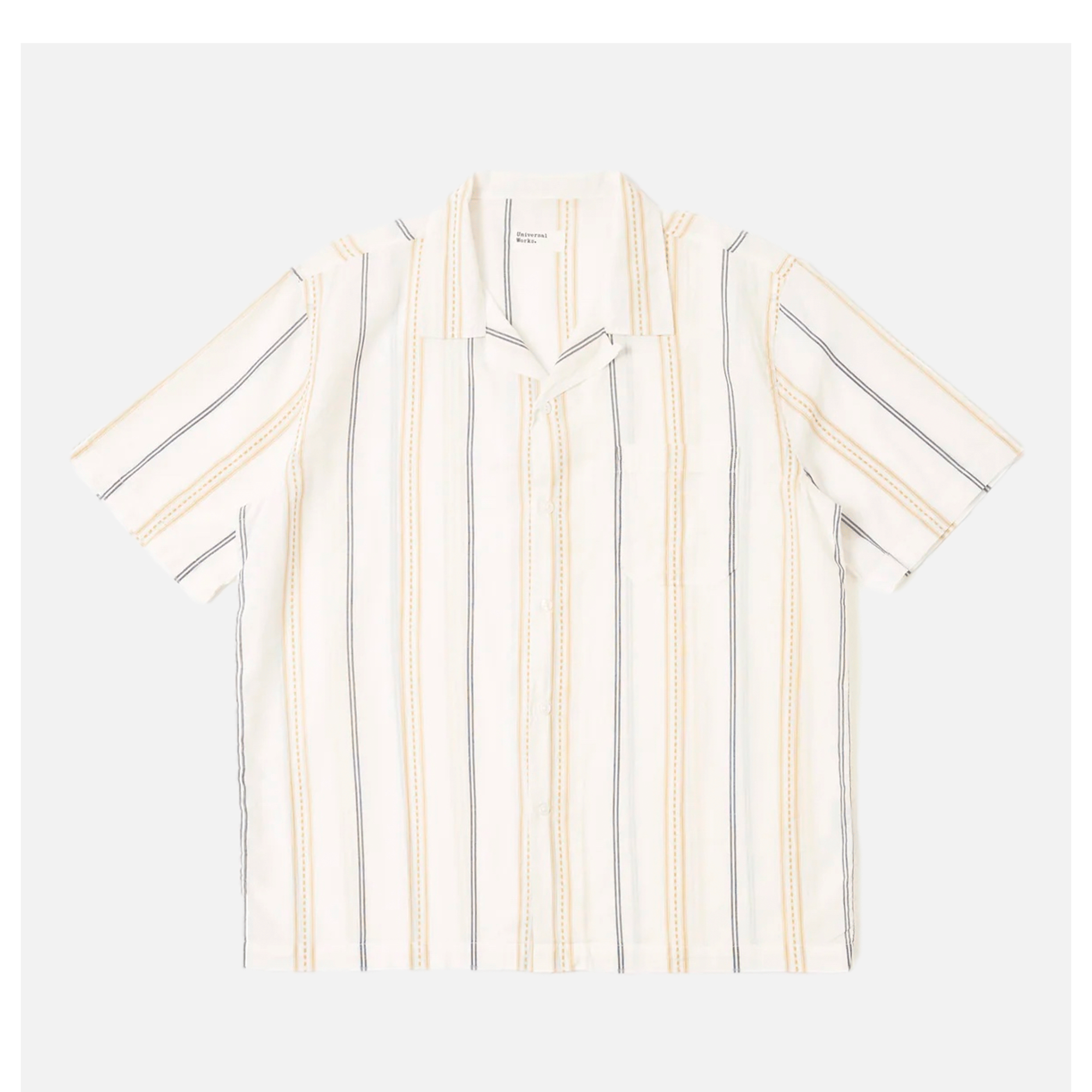 Universal Works | Road Shirt Hendrix Stripe Ecru | Royalcheese Paris ...